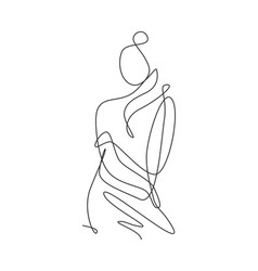 One single line drawing woman beauty abstract Vector Image
