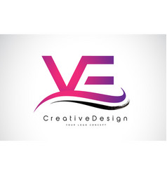 Ve v e letter logo design creative icon modern Vector Image