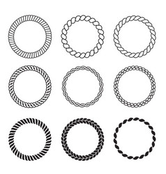 Round rope frame circle ropes rounded border Vector Image