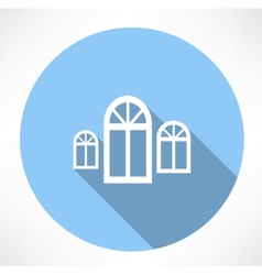 Round window frame icon cartoon style Royalty Free Vector