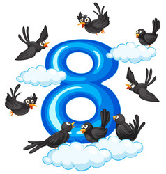 Cowboy raster version cartoon shaped number eight Vector Image