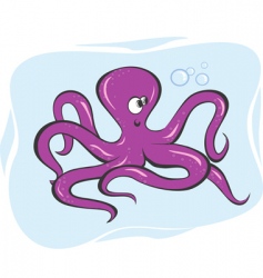 Pink cartoon octopus Royalty Free Vector Image