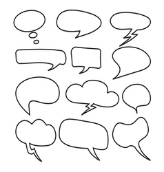 Speech bubble cloud draw doodle brush sketch Vector Image