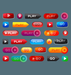 Buttons set form designed game user interface ui Vector Image