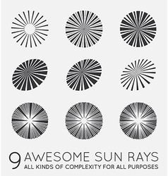 Sunburst elements set Royalty Free Vector Image