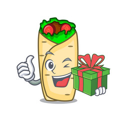 Angry burrito mascot cartoon style Royalty Free Vector Image