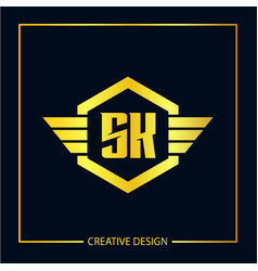 Initial letter sk logo template design Royalty Free Vector