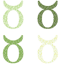 Zodiac sign of taurus in earth circle Royalty Free Vector