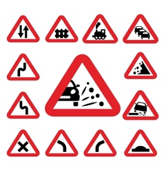 Two way traffic sign both Royalty Free Vector Image