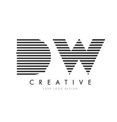 Dw modern letter logo design with swoosh Vector Image