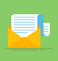 Cartoon email inbox with yellow envelope Vector Image