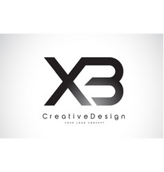 Xb x b letter logo design with swoosh and black Vector Image