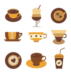 Set of colorful cups Royalty Free Vector Image