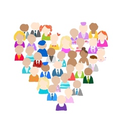 Happy peoples heart shape for your design Vector Image