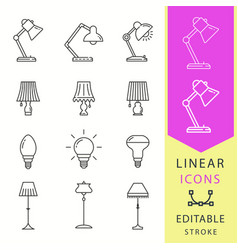 Stage lighting icons Royalty Free Vector Image