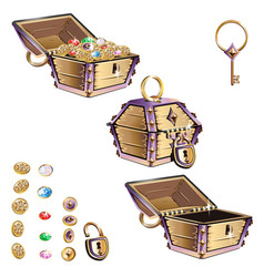 Chest with diamonds Royalty Free Vector Image - VectorStock