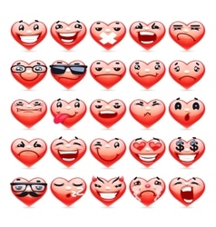Cute heart emoji smiling face icon Royalty Free Vector Image