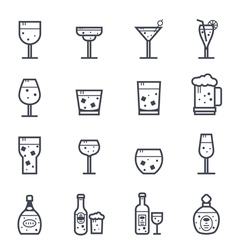 Drink alcohol beverage icons set Royalty Free Vector Image