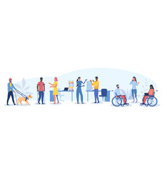 Disabled characters people with special needs Vector Image