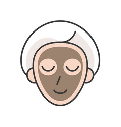 Spa girl white clay mask Royalty Free Vector Image