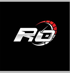 Rk logo letter speed meter racing style Royalty Free Vector