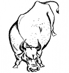 Colorful ox outline white on background Royalty Free Vector