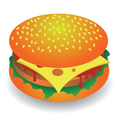 Funny hamburger isolated cartoon character Vector Image