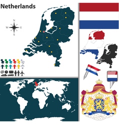 Wolrd flags set in hand Royalty Free Vector Image