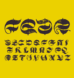 Alphabet in medieval gothic style set Royalty Free Vector