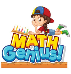Font design for word math genius with two children