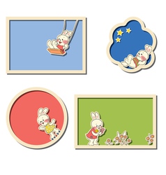 Cartoon rabbit frame Royalty Free Vector Image