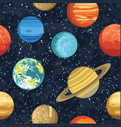 Planets icon set realistic style Royalty Free Vector Image