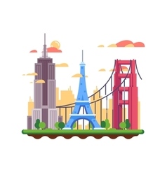 Sydney city flat design Royalty Free Vector Image