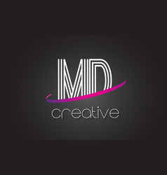 Md m d letter logo design creative icon modern Vector Image