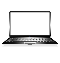 Pink laptop isolated on white Royalty Free Vector Image