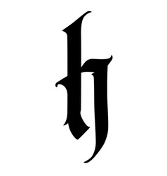 Letter h in gothic style alphabet the symbol Vector Image