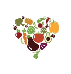Heart food2 Royalty Free Vector Image - VectorStock