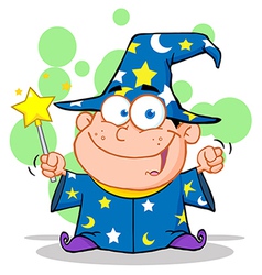 Wizard waving with magic wand collection Vector Image