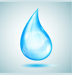 Blue shiny water drop Royalty Free Vector Image