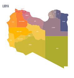 Libya political map of administrative divisions Vector Image