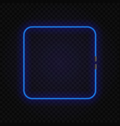 Pink neon rectangle frame template on transparent Vector Image