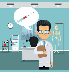 Doctor professional office hospital room Vector Image