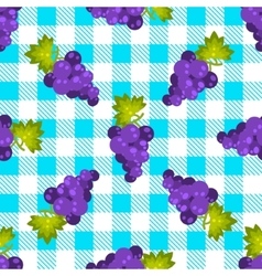 Tartan plaid with peaches seamless pattern Vector Image