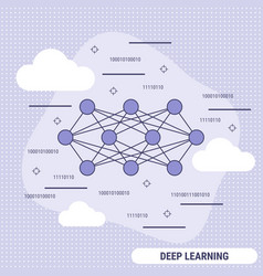 Deep learning white poster Royalty Free Vector Image