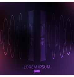 Polygonal wireframe mesh futuristic with rocket Vector Image