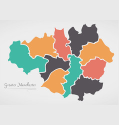 Modern map - greater manchester metropolitan Vector Image
