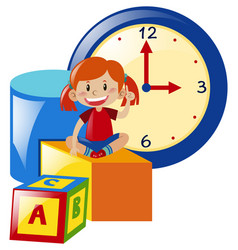 Clock Character Daily Routine timetable Royalty Free Vector