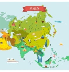 India travel map with sightseeing places Vector Image