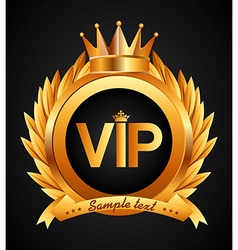 Vip membership golden label Royalty Free Vector Image