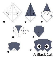 Step instructions how to make origami a fish Vector Image
